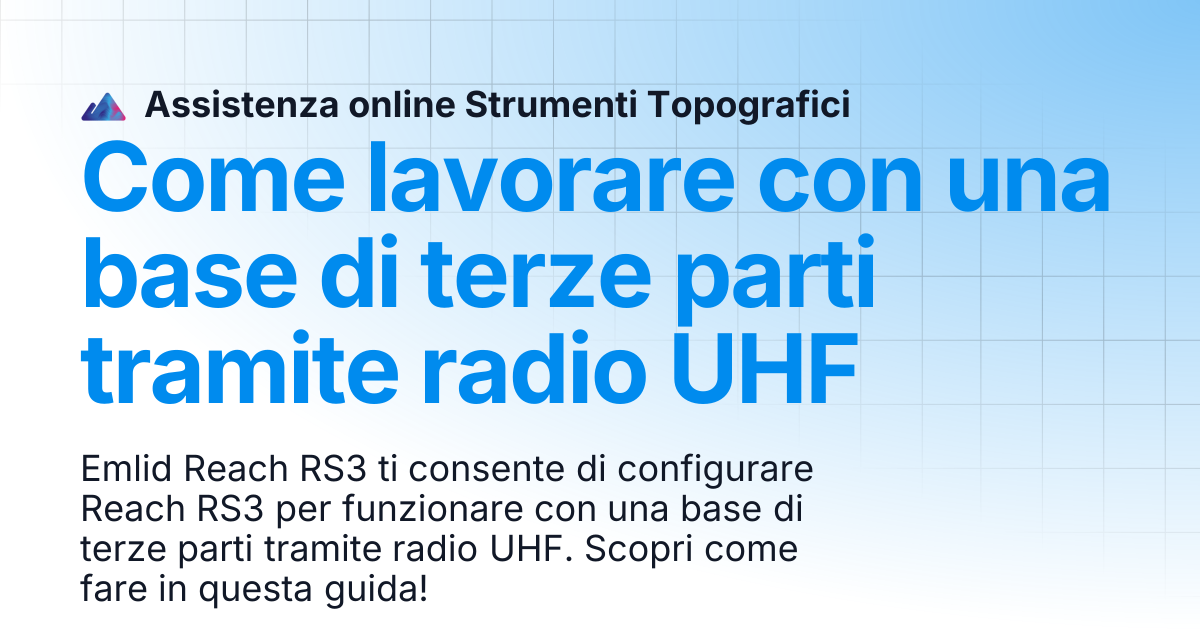 Come lavorare con una base di terze parti tramite radio UHF ...