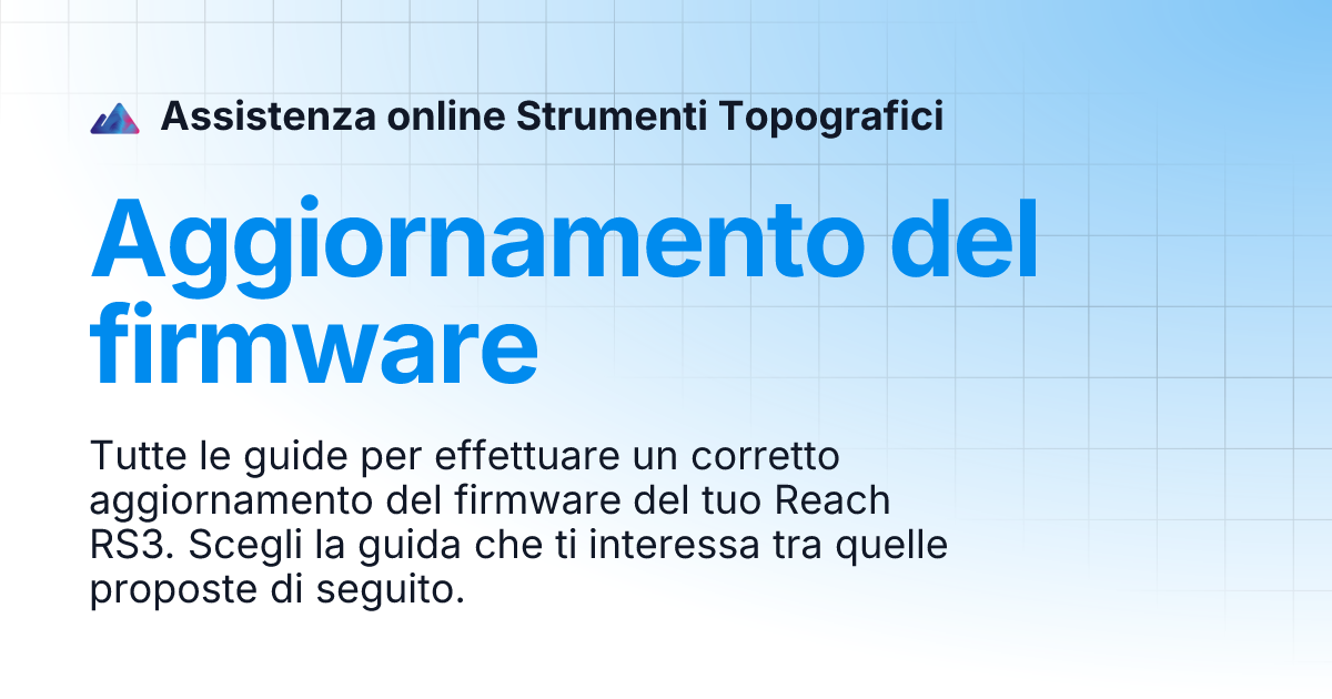 Aggiornamento del firmware | Assistenza online Strumenti Topografici